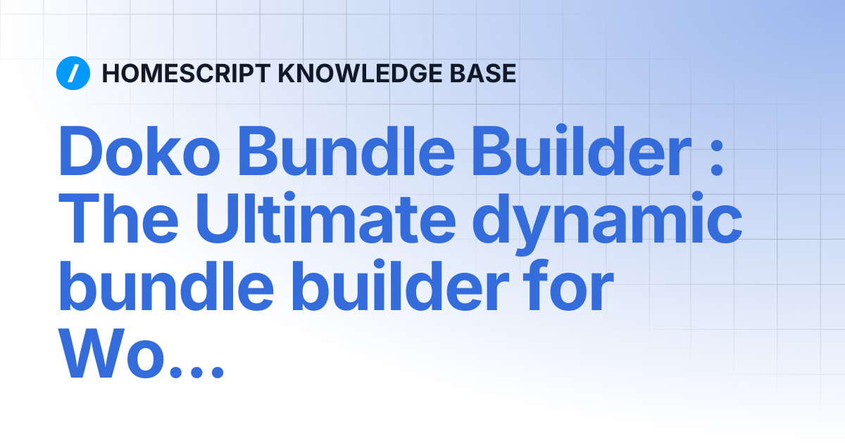 Doko Bundle Builder : The Ultimate dynamic bundle builder for ...